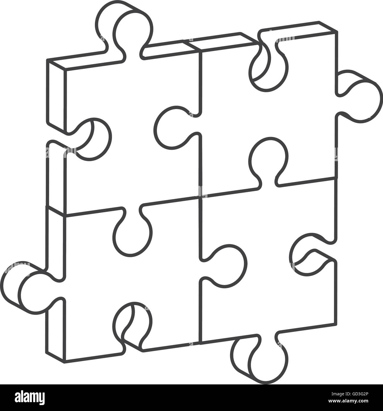 square in four puzzle pieces icon Stock Vector Image & Art - Alamy