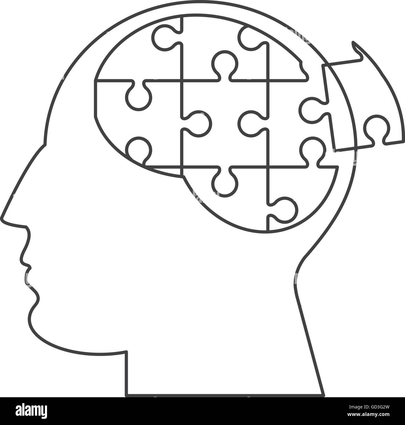 brain in puzzle pieces icon Stock Vector Image & Art - Alamy