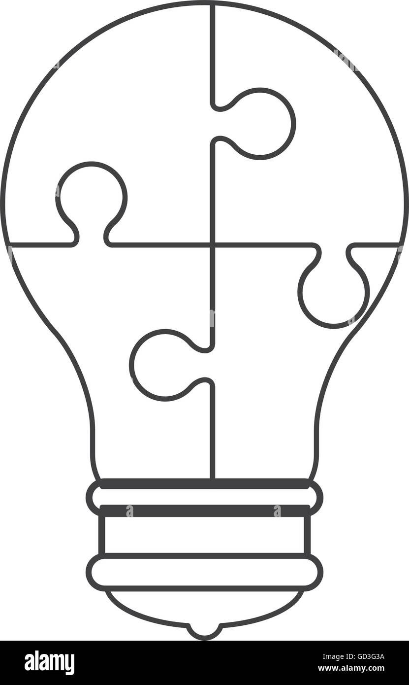 lightbulb in puzzle pieces icon Stock Vector Image & Art - Alamy