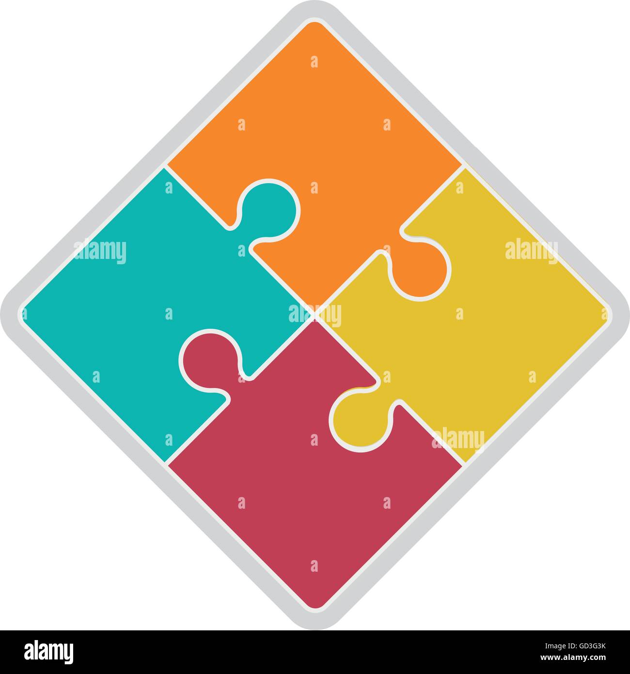 square in four puzzle pieces icon Stock Vector Image & Art - Alamy