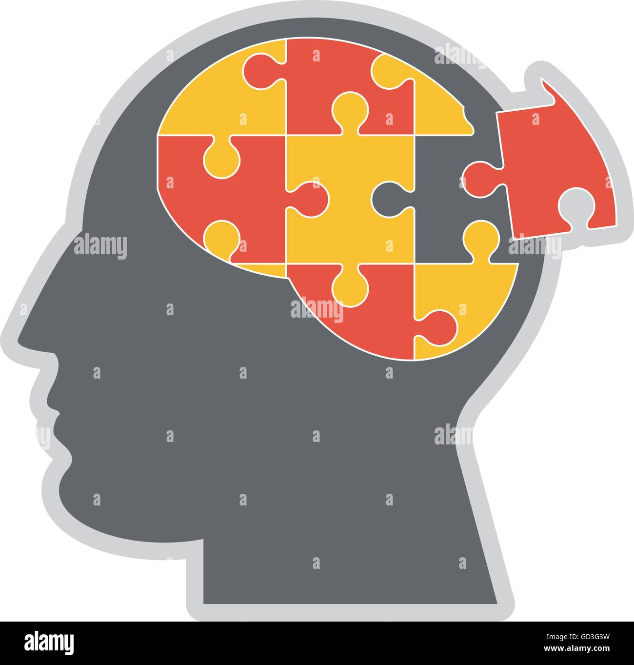 brain in puzzle pieces icon Stock Vector Image & Art - Alamy