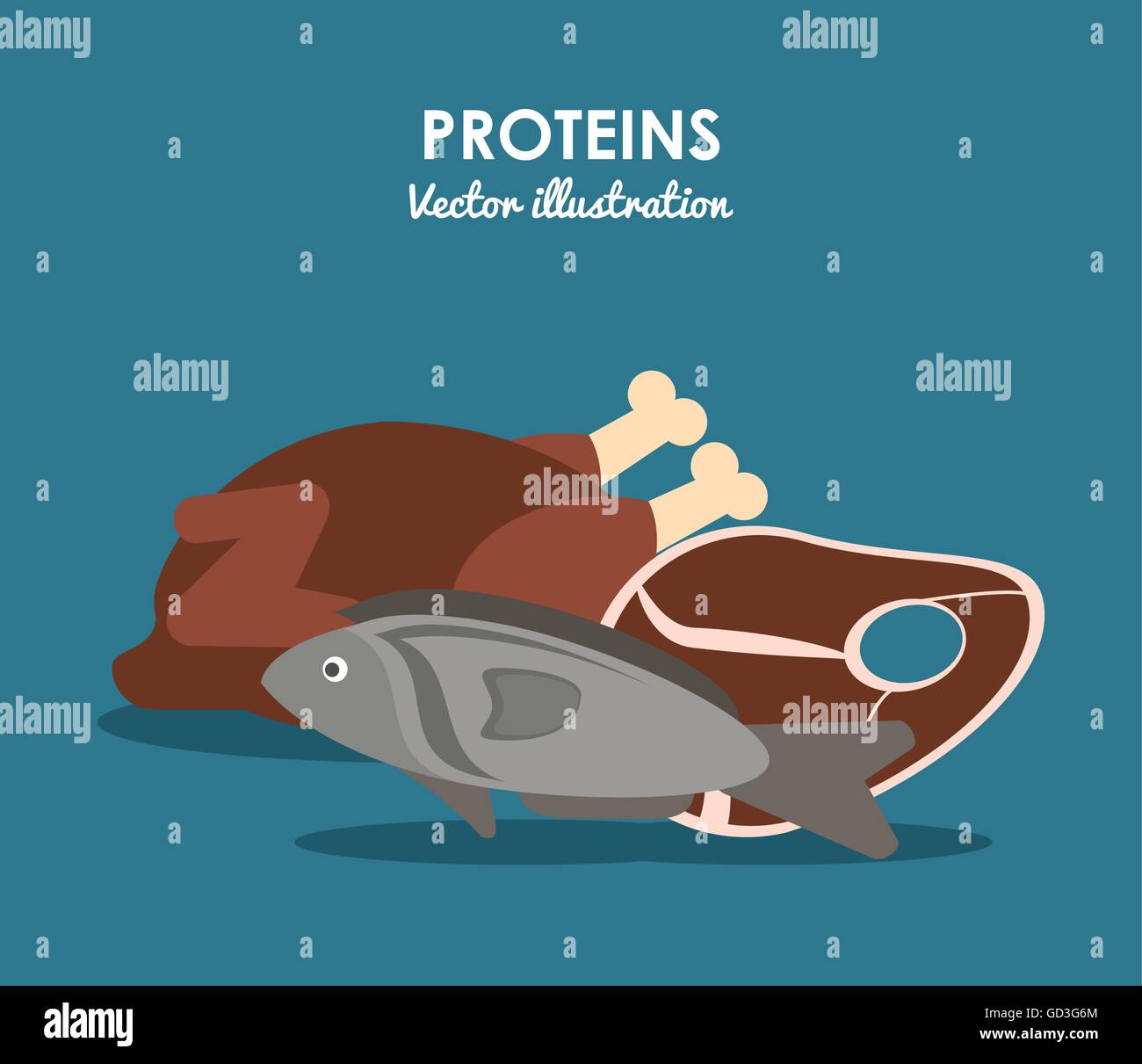 Proteins icon set. Healthy food design. Vector graphic Stock Vector ...