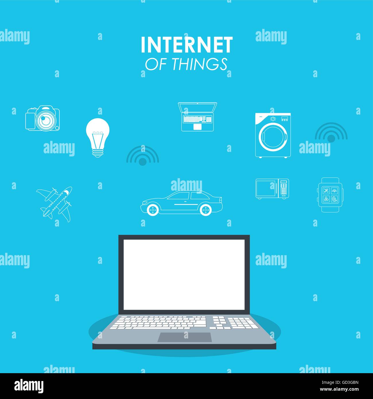 Laptop icon. Internet of things design. Vector graphic Stock Vector ...