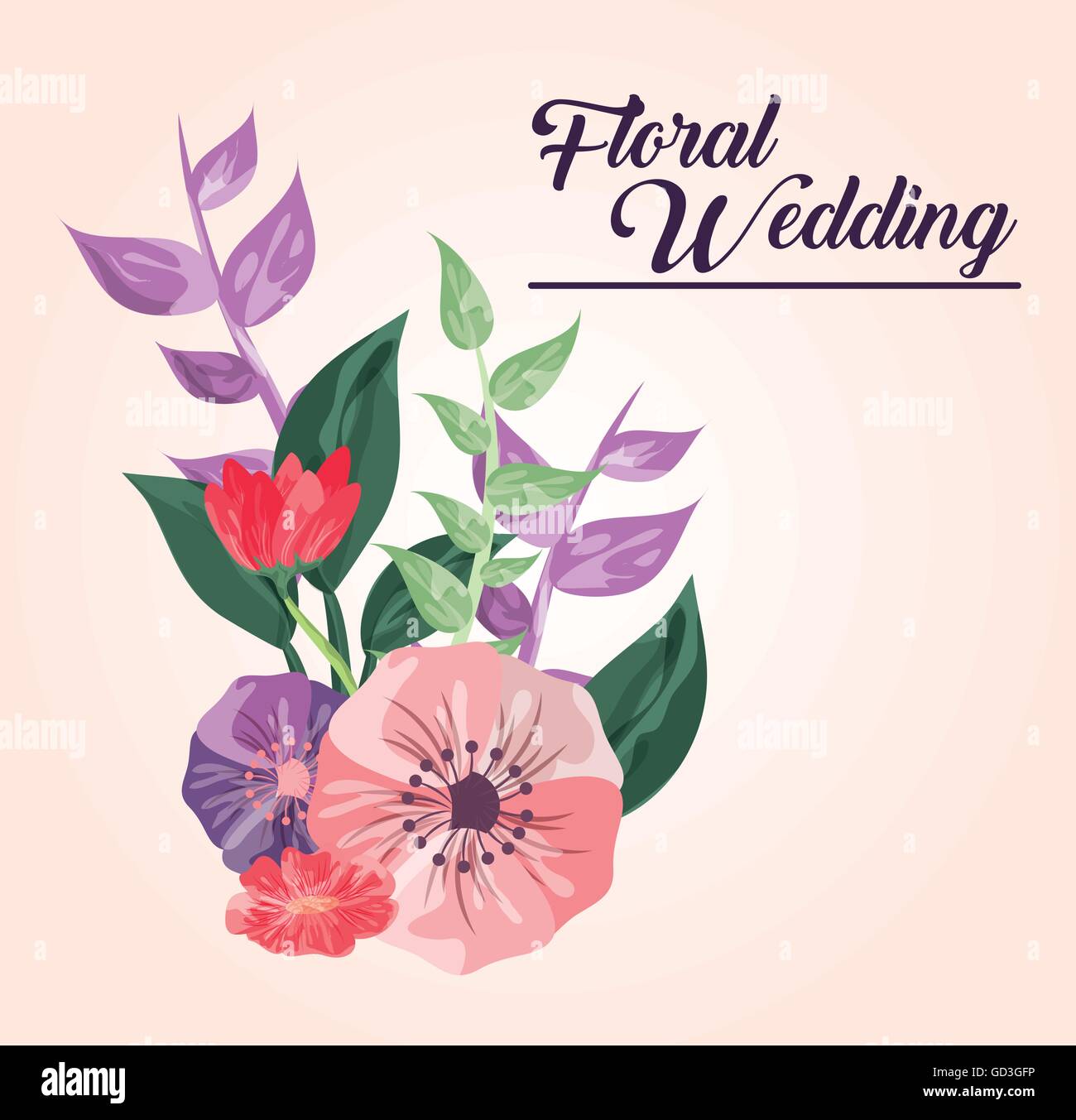 Painting flower icon. Floral wedding design. Vector graphic Stock ...