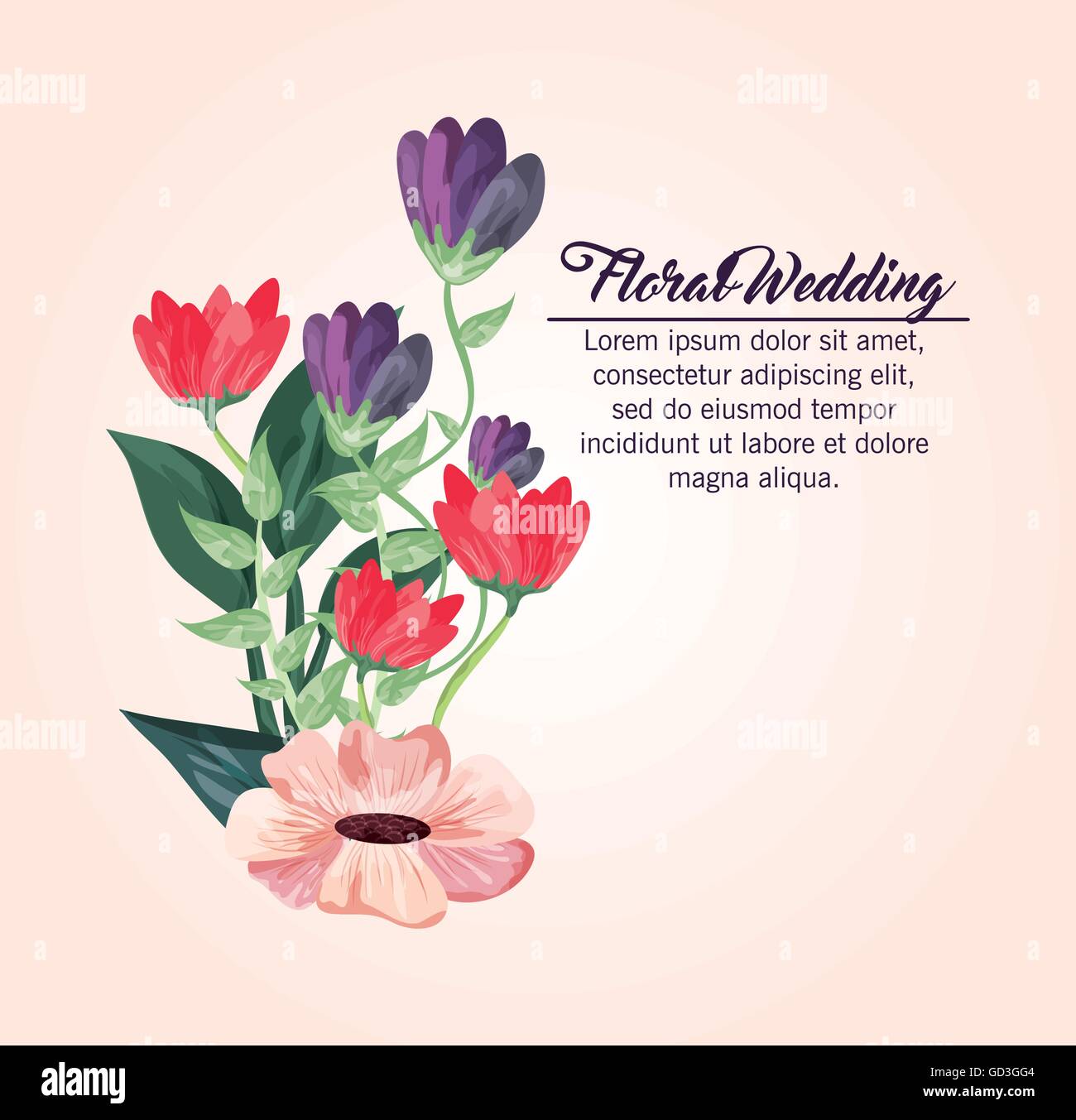 Painting flower icon. Floral wedding design. Vector graphic Stock ...
