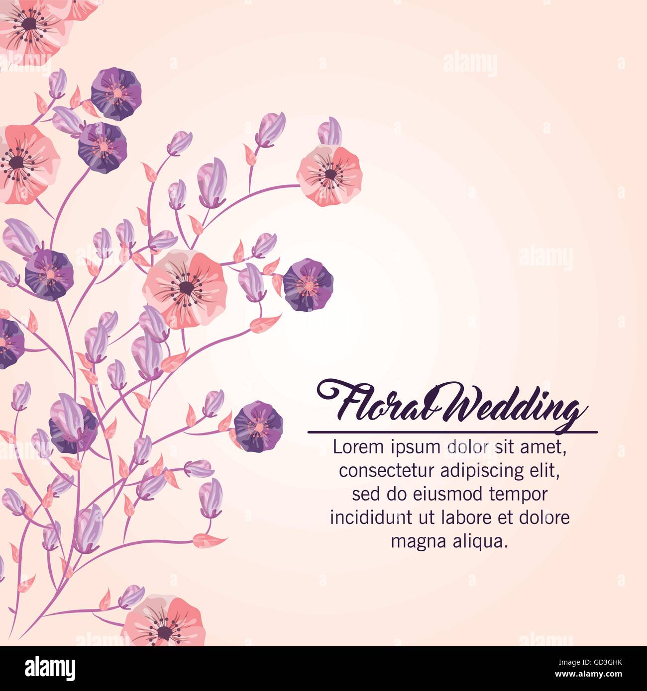 Painting flower icon. Floral wedding design. Vector graphic Stock ...
