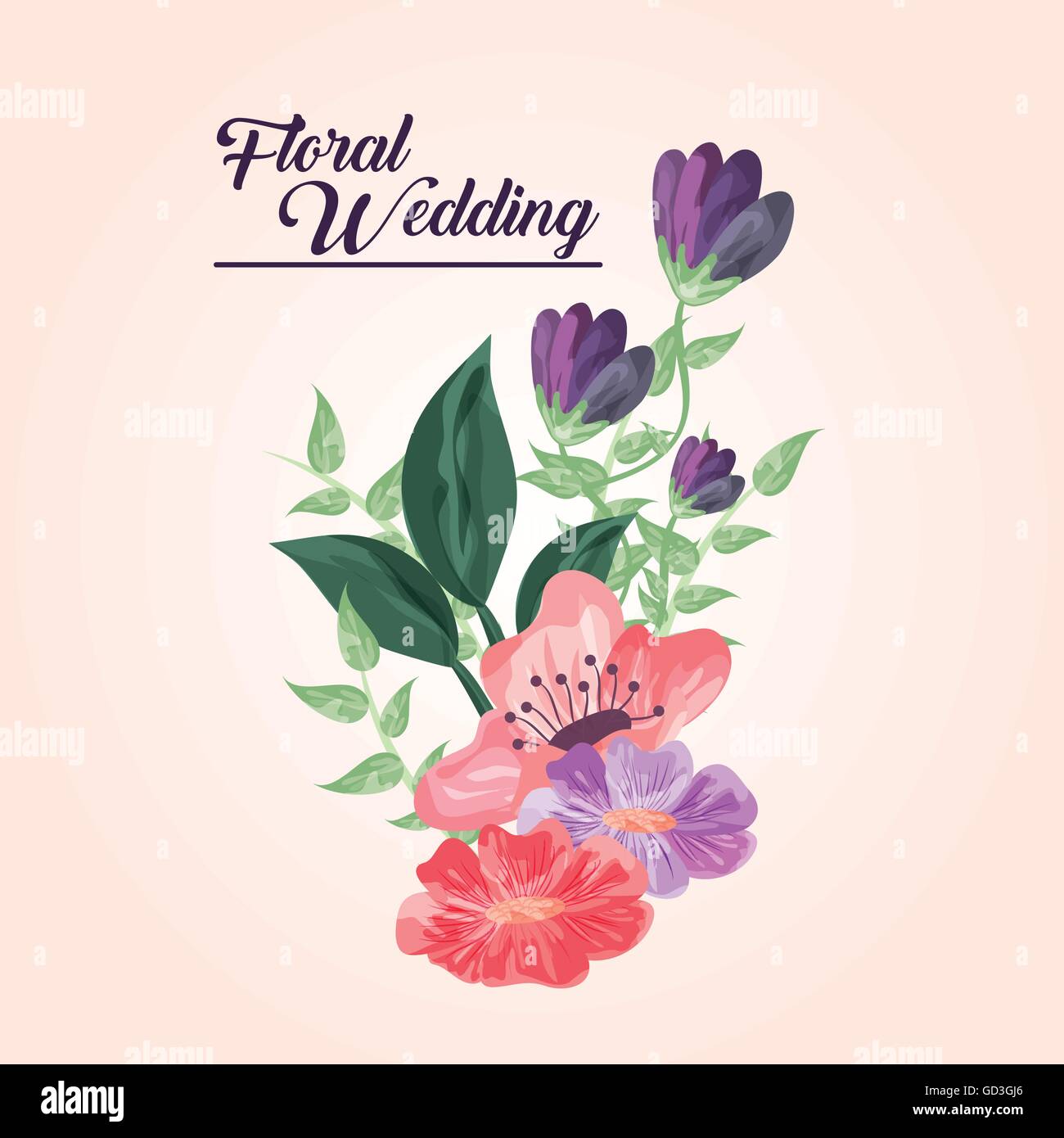 Painting flower icon. Floral wedding design. Vector graphic Stock ...