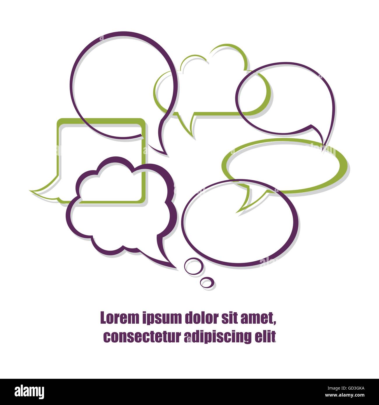 Icon set of bubbles. Communication. Vector graphic Stock Vector Image ...