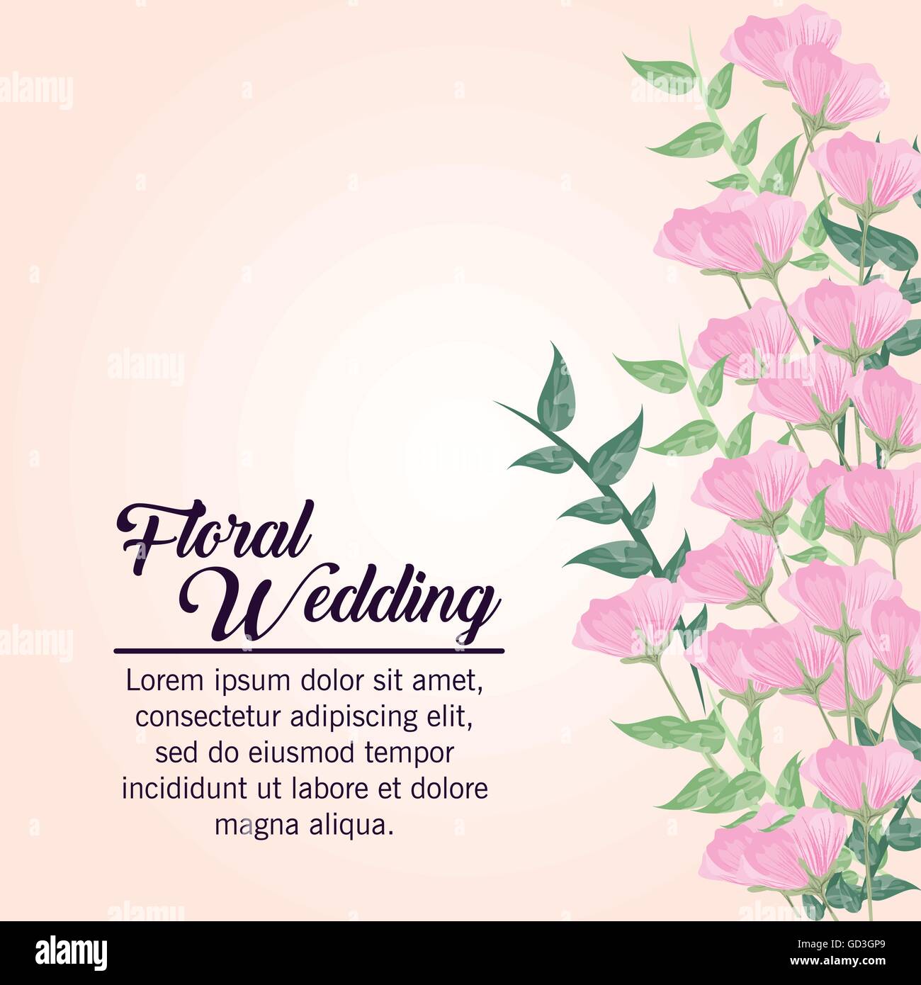 Painting flower icon. Floral wedding design. Vector graphic Stock ...