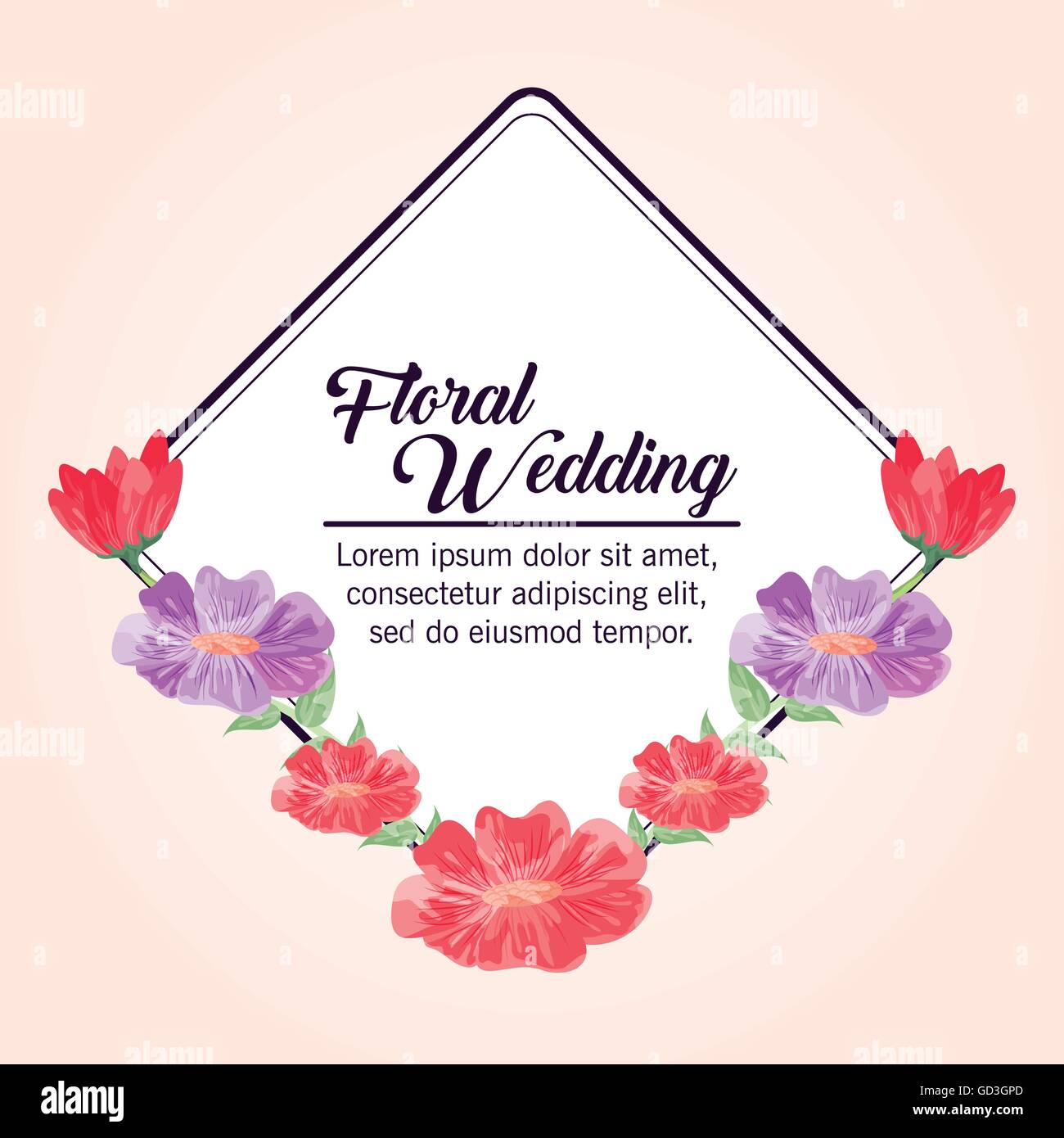 Painting flower icon. Floral wedding design. Vector graphic Stock ...