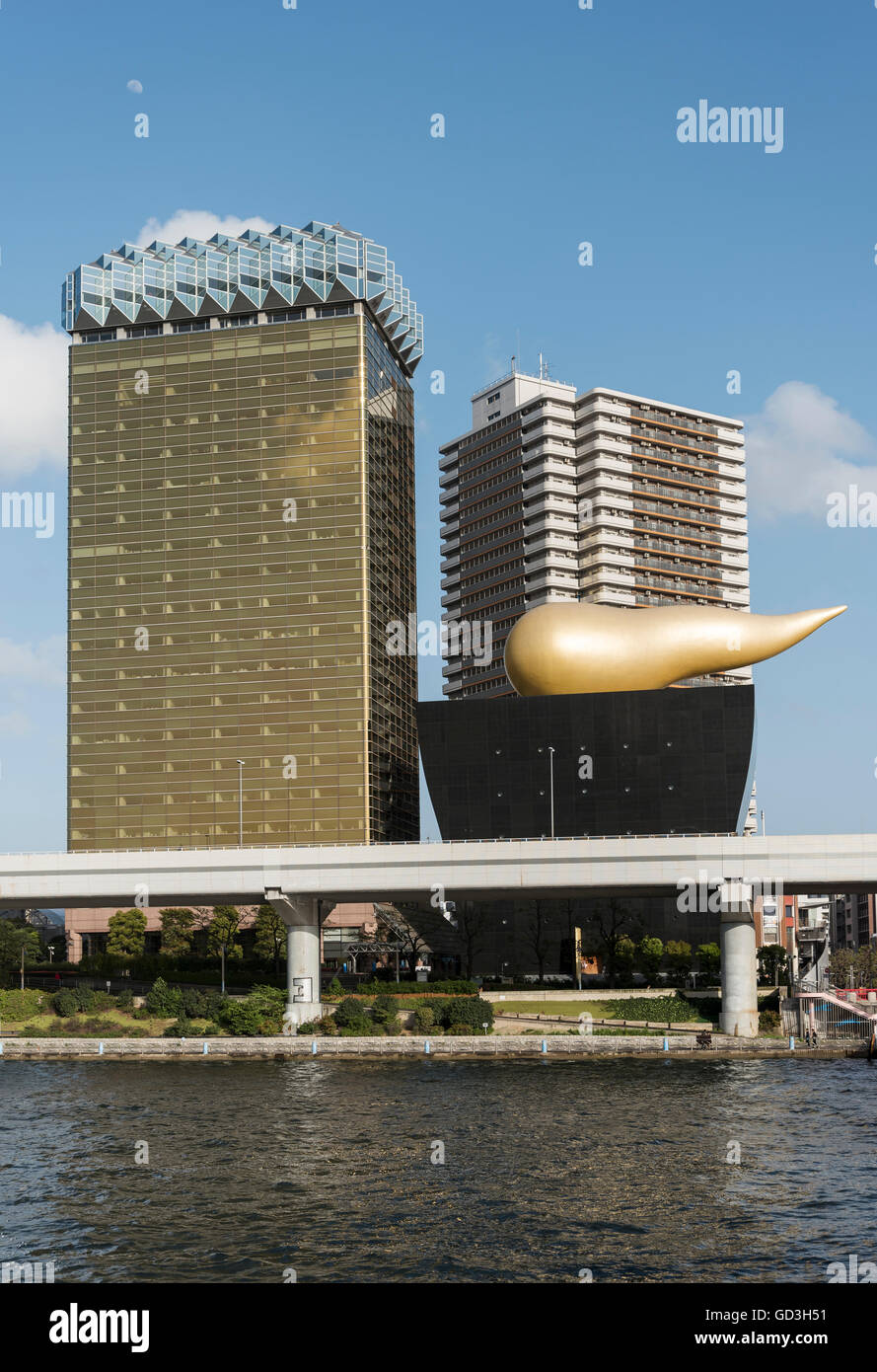 Tokyo Skytree Tower and Asahi headquarters building with Asahi Flame ...