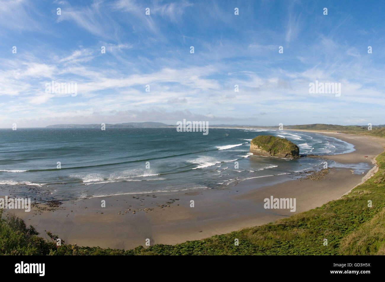 Pacific coast near Puñihuil, Chiloe, Patagonia, Chile, South America ...
