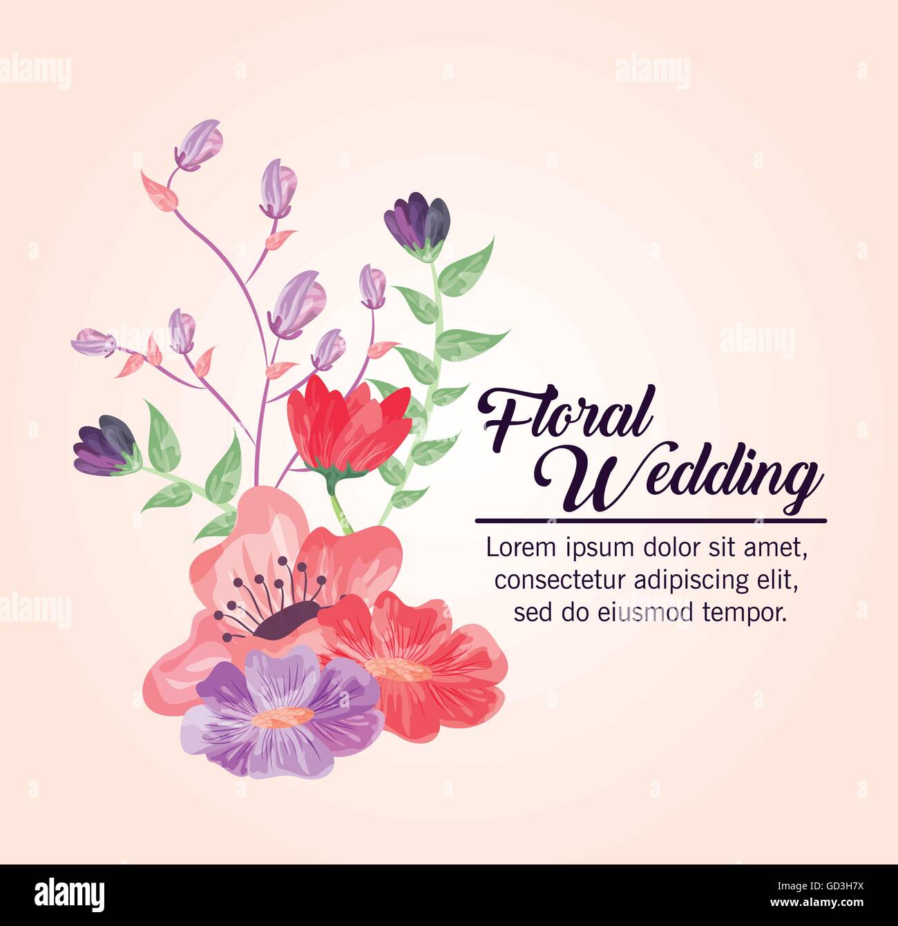 Painting flower icon. Floral wedding design. Vector graphic Stock ...