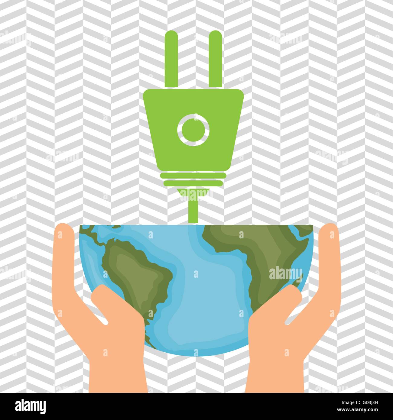 Planet earth electric cable plug Stock Vector Images - Alamy
