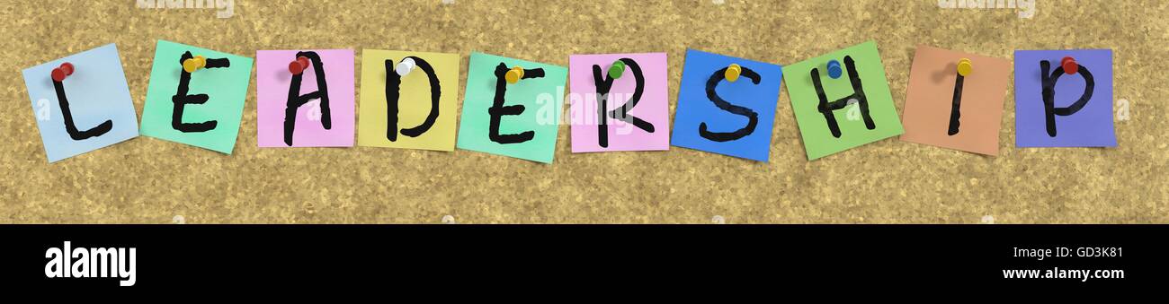 Leadership - Concept on Cork Pinboard 3D rendering Stock Photo - Alamy