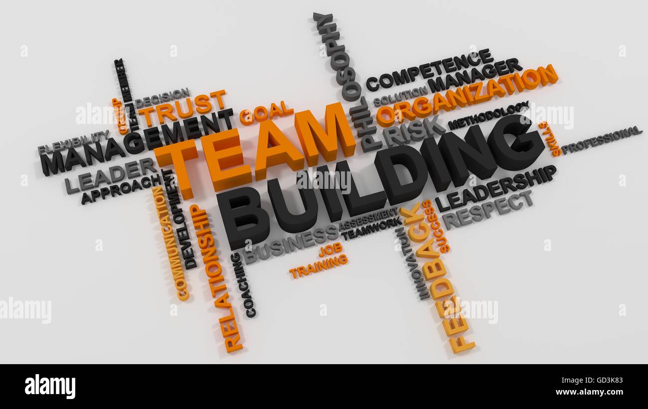 Team Building concept on white Background 3D rendering Stock Photo - Alamy