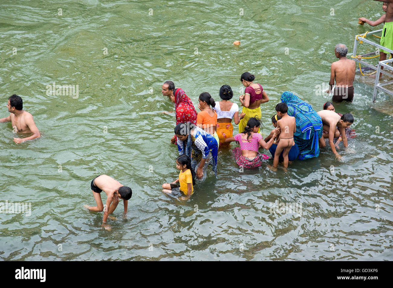Kids Bathing In River