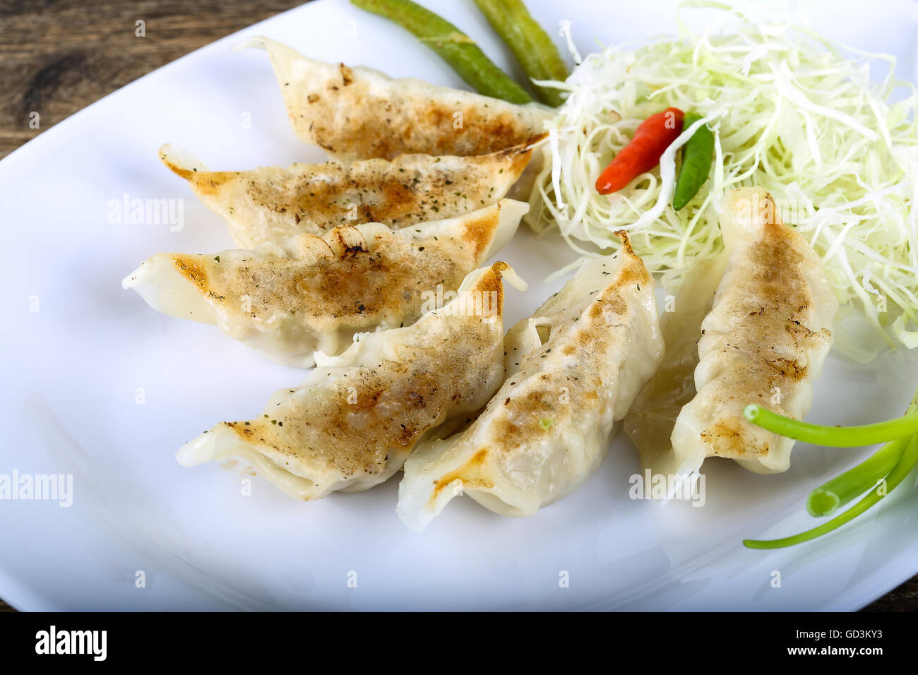 Japanese dumplings with herbs and spices Stock Photo - Alamy