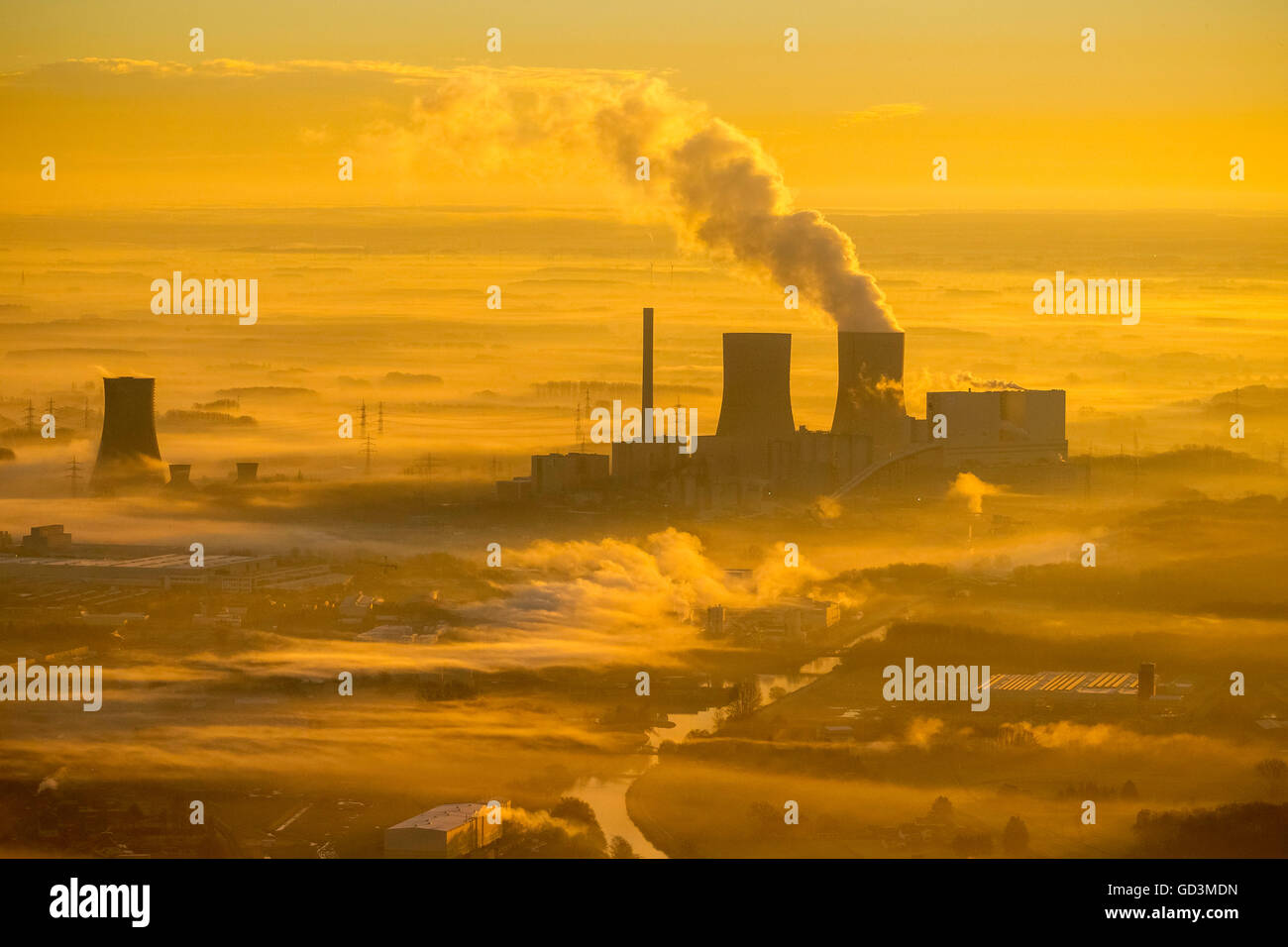 Aerial view, power plant Westphalia, RWE Power, a former nuclear power ...