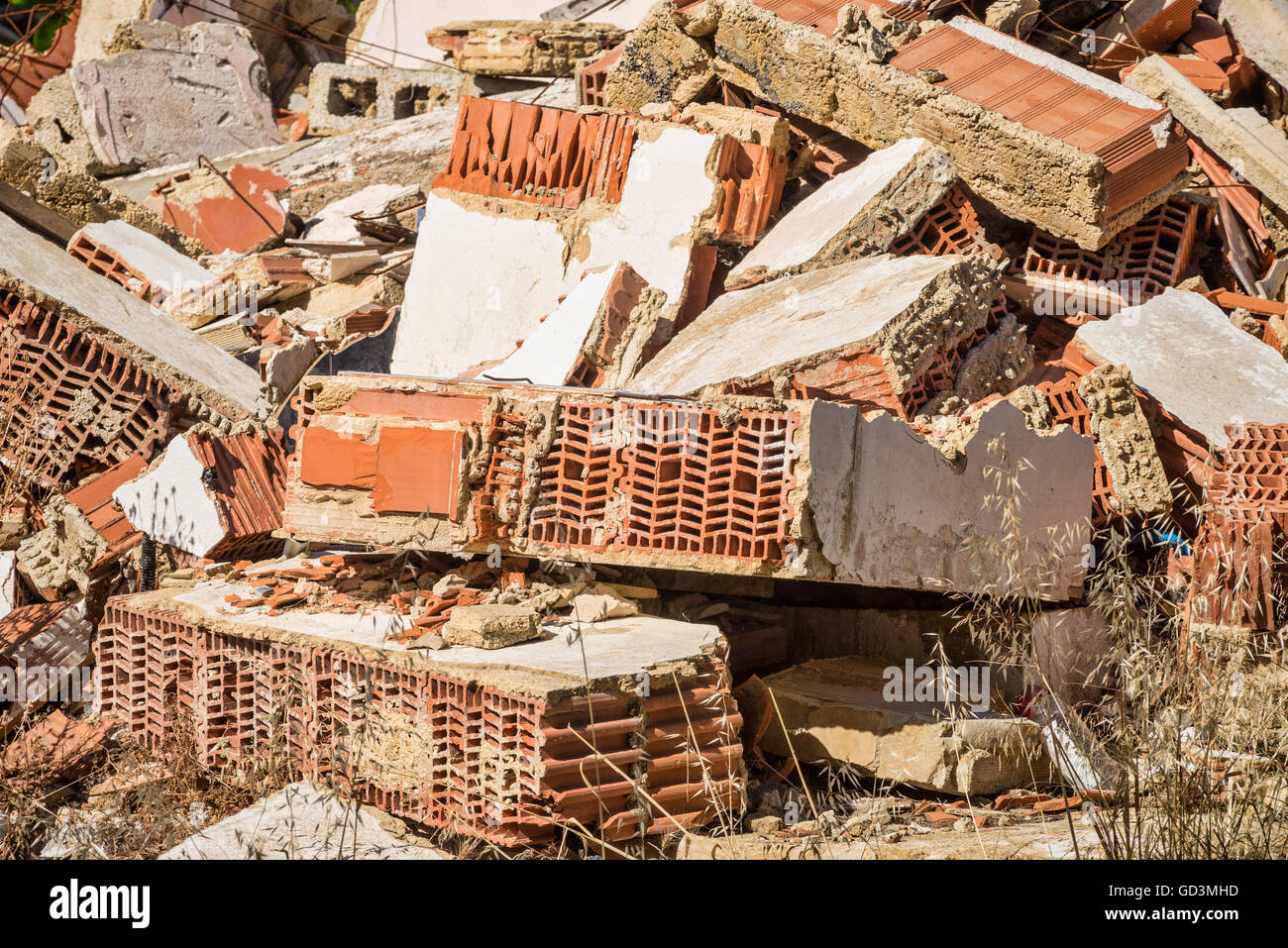 Full frame take of demolition rubble Stock Photo - Alamy