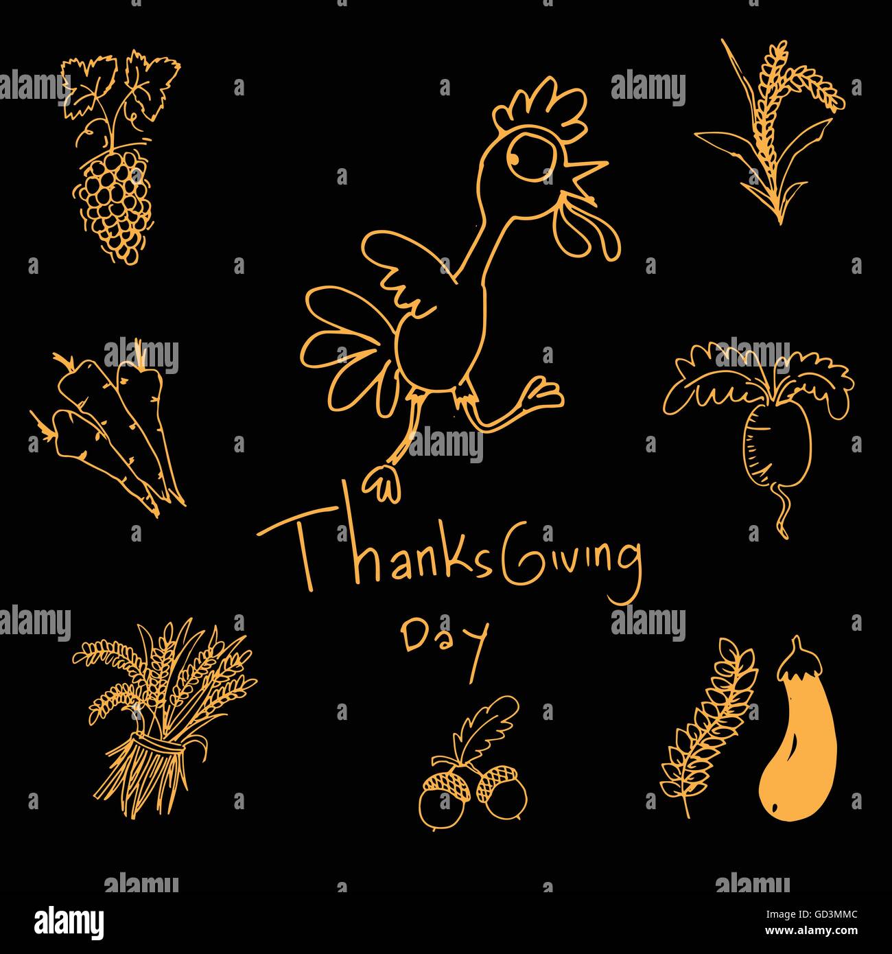 Thanksgiving doodle set vector art Stock Vector Image & Art - Alamy