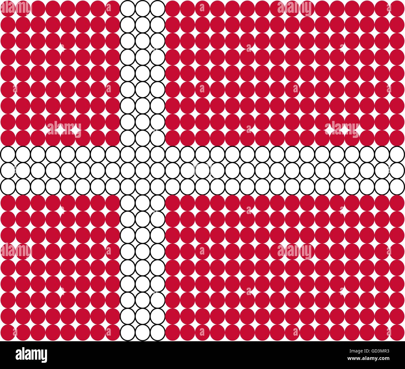 Abstract dotted flag of Denmark made from small dots and circles Stock ...