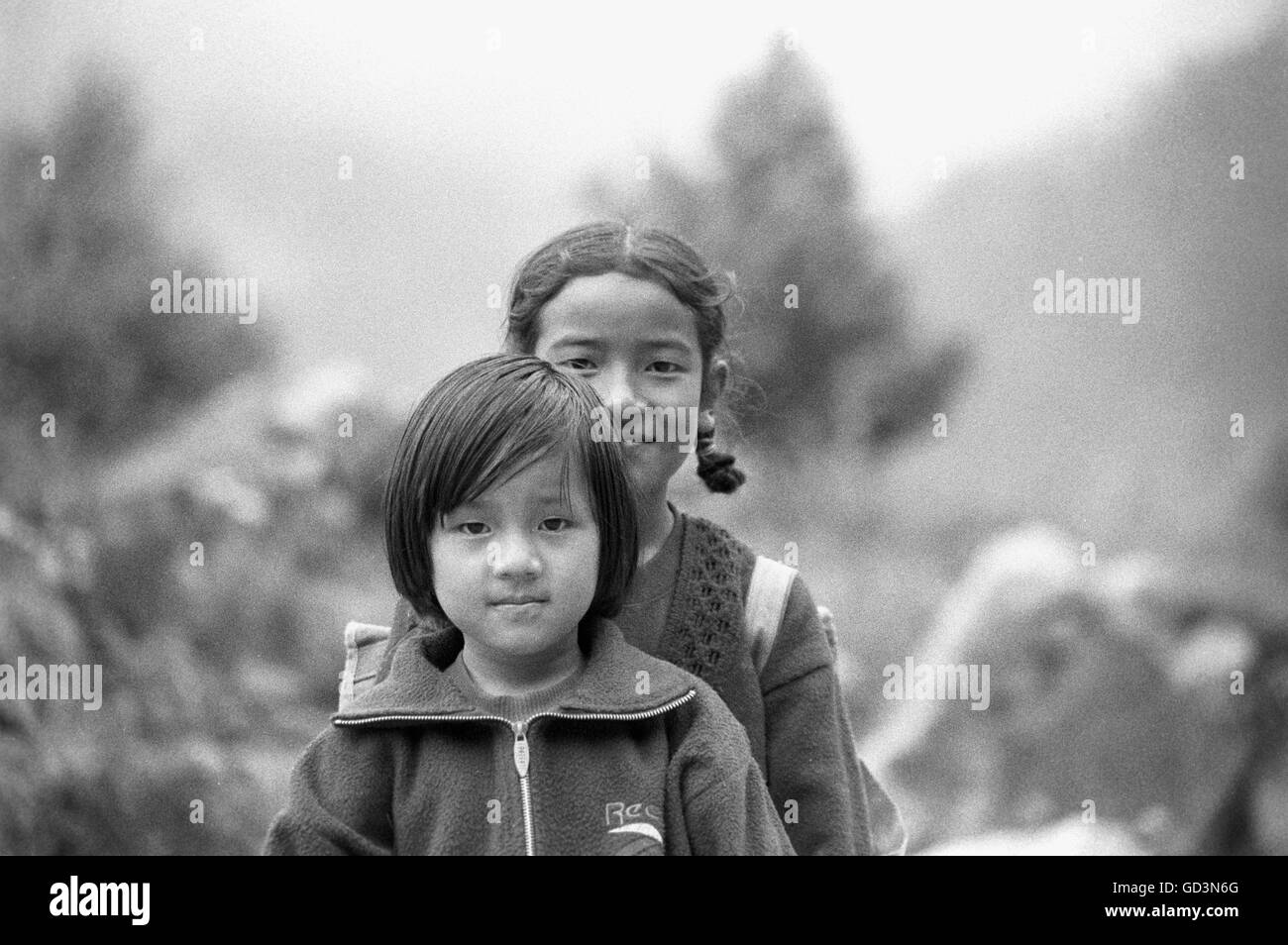 Children friendship smiling Black and White Stock Photos & Images - Alamy