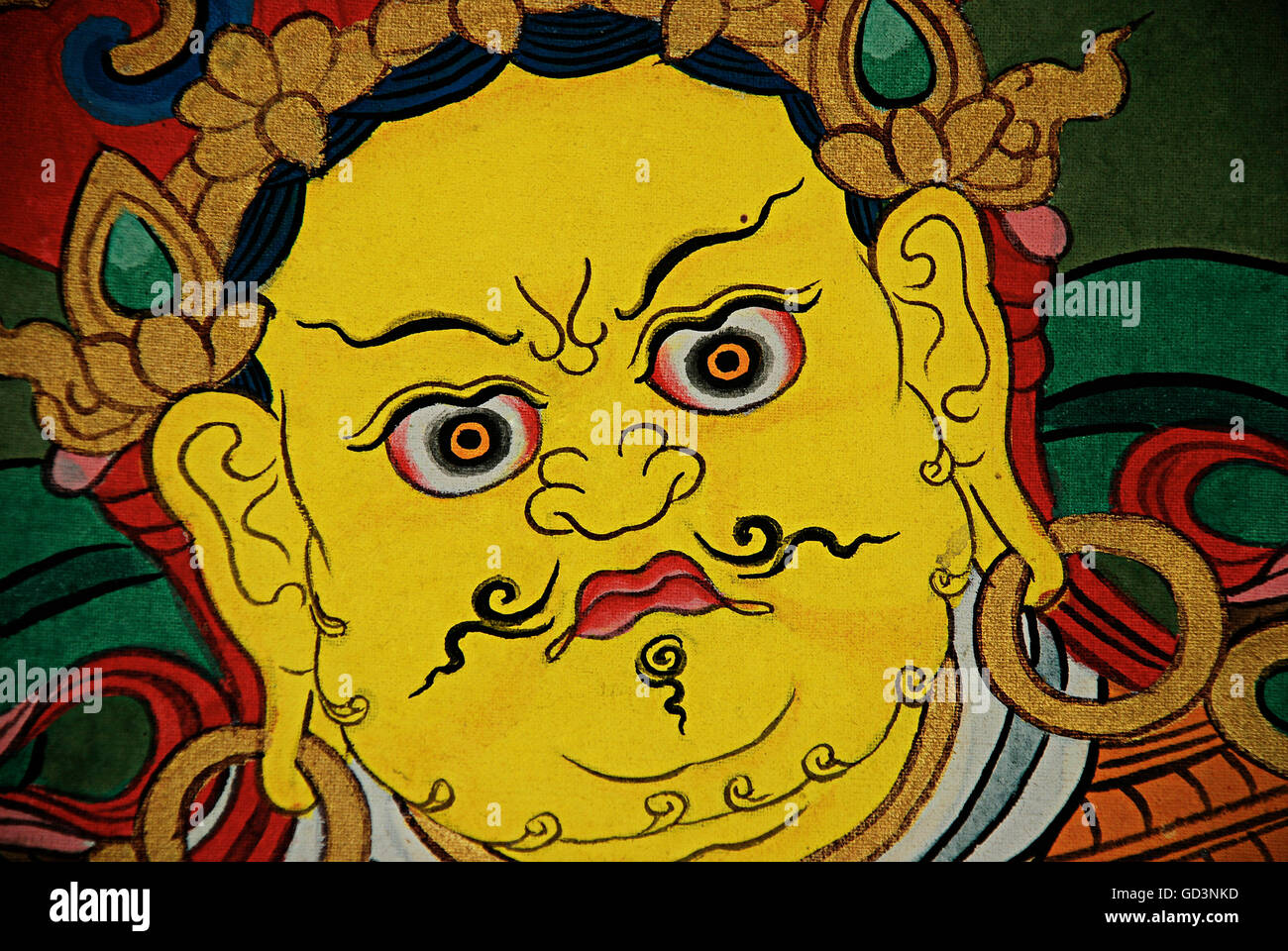 A drawing of a Bhutanese God Stock Photo - Alamy