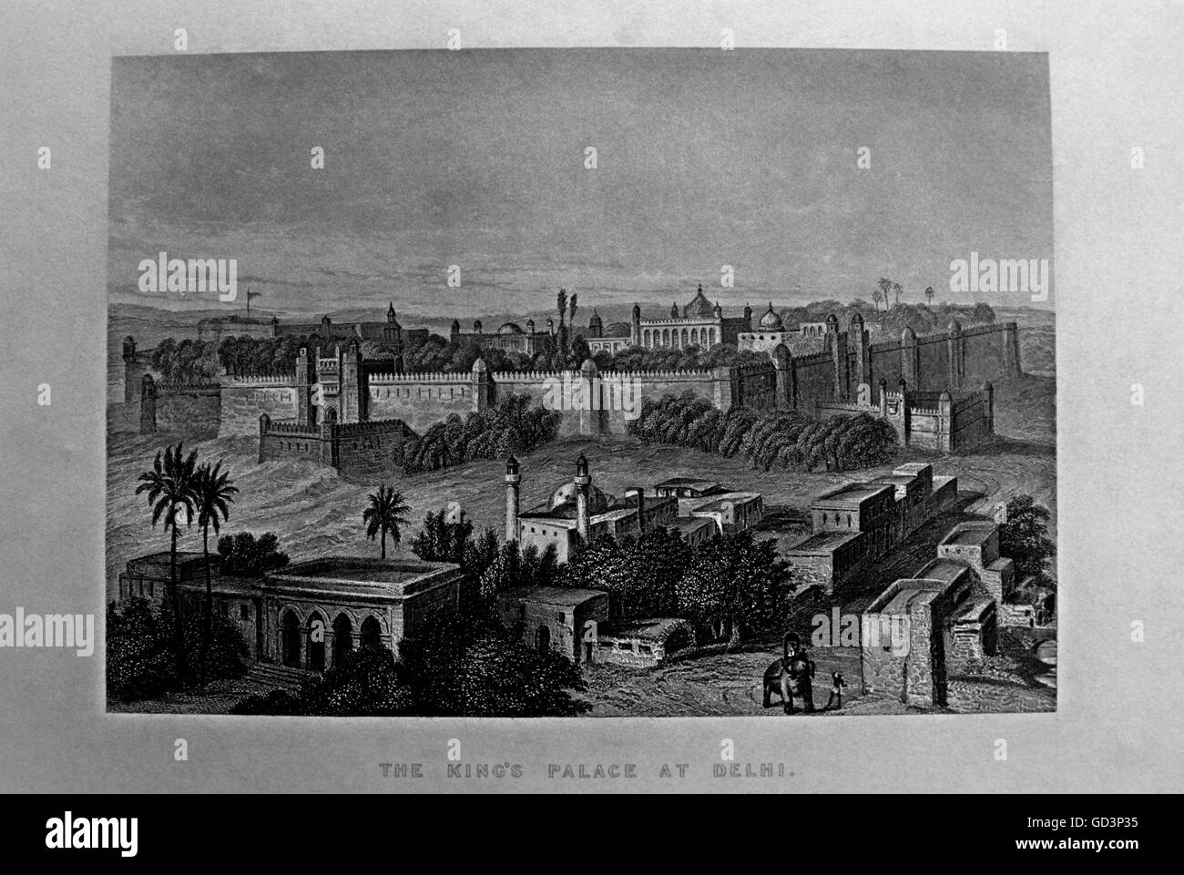 Lithograph of the King's palace Stock Photo - Alamy