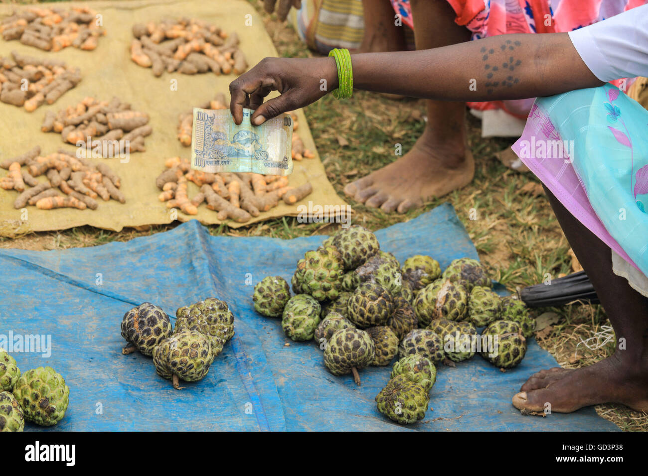 Tribal woman, haat bazaar, bastar, chhattisgarh, india, asia Stock ...