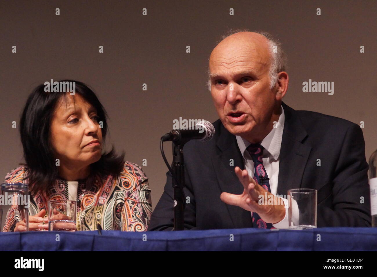 London, England. 11 July 2016. Baroness Kishwer Falkner (L) listens as ...