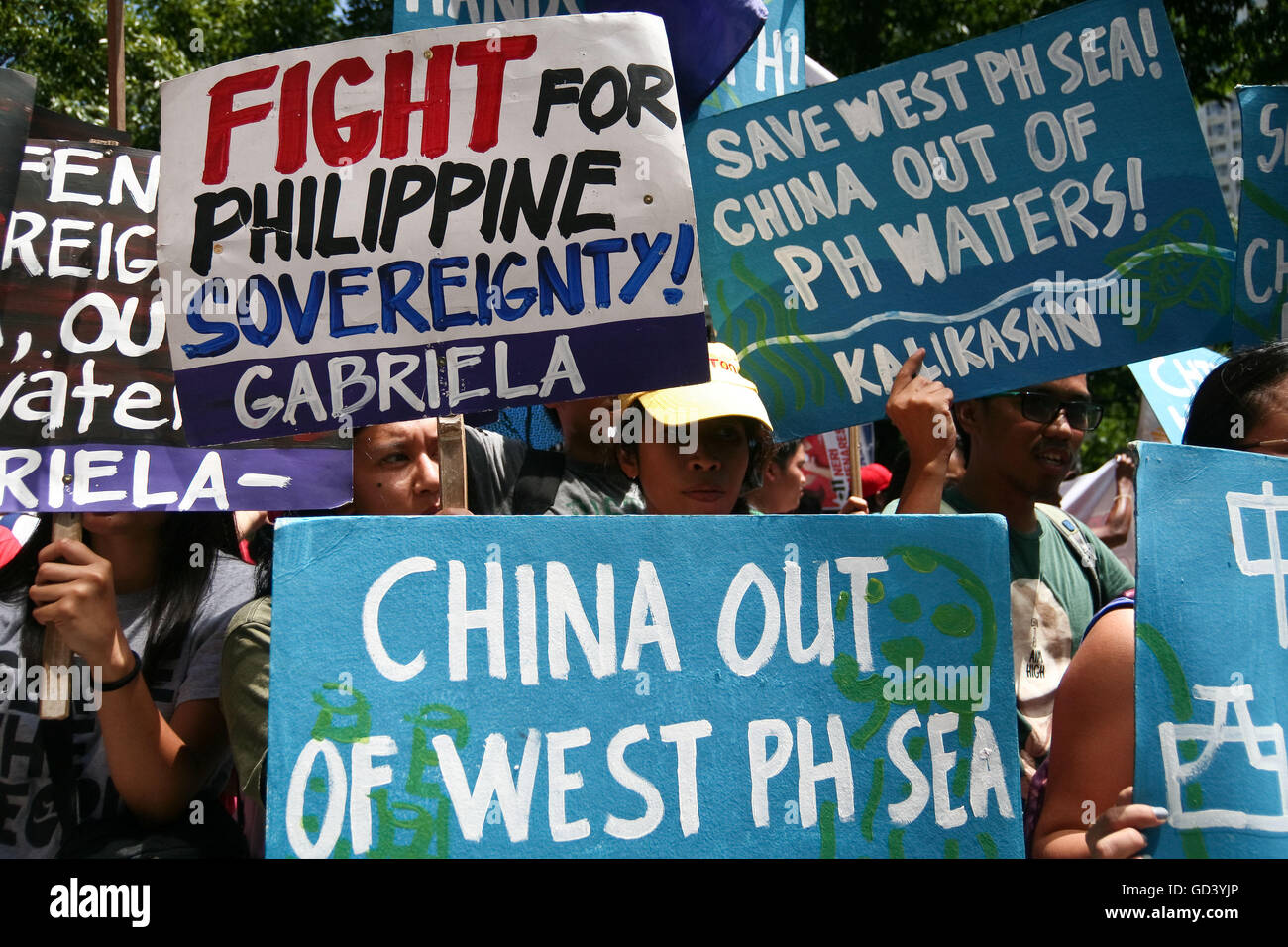 Philippines. 12th July, 2016. Activists staged a protest rally in front ...