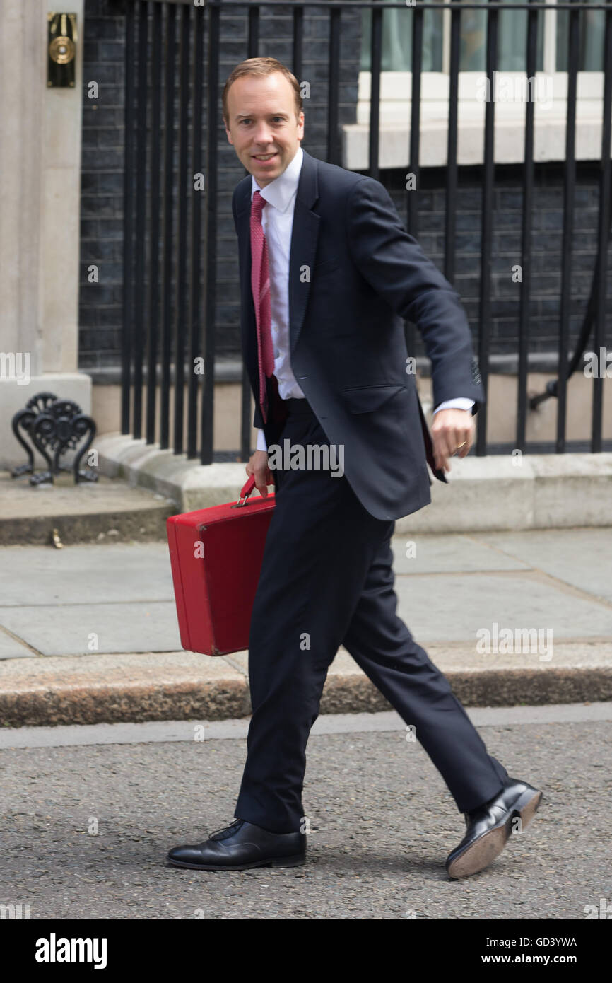 London, UK. 12th July, 2016. The Rt Hon Matt Hancock MP arrives at ...