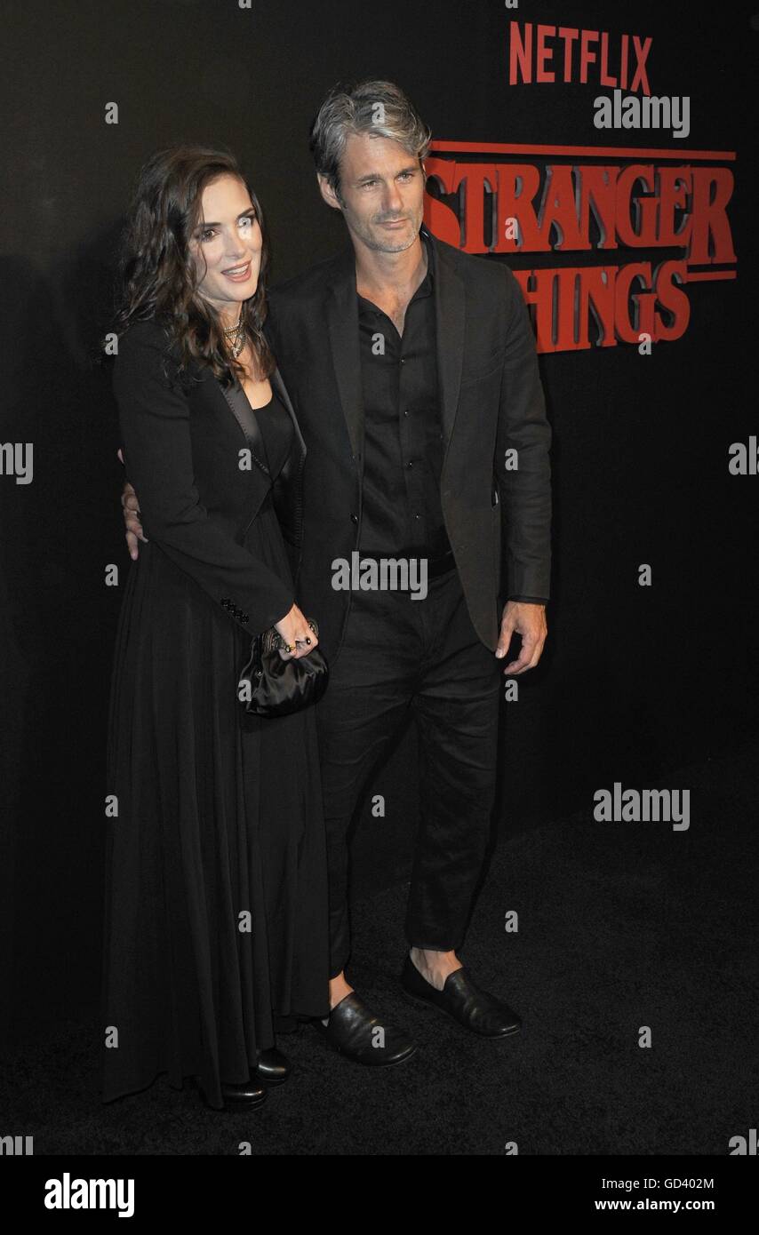 Los Angeles, CA, USA. 11th July, 2016. Winona Ryder, Scott Mackinlay ...