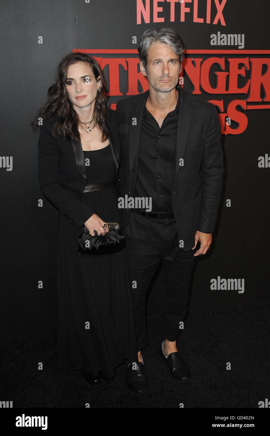 Los Angeles, CA, USA. 11th July, 2016. Winona Ryder, Scott Mackinlay ...