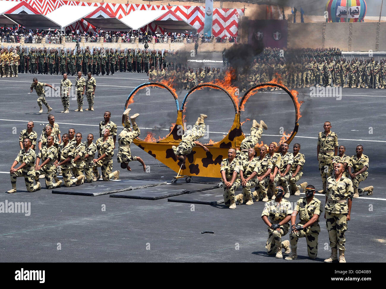 Cairo, Egypt. 12th July, 2016. Egyptian forces demonstrate their skills ...