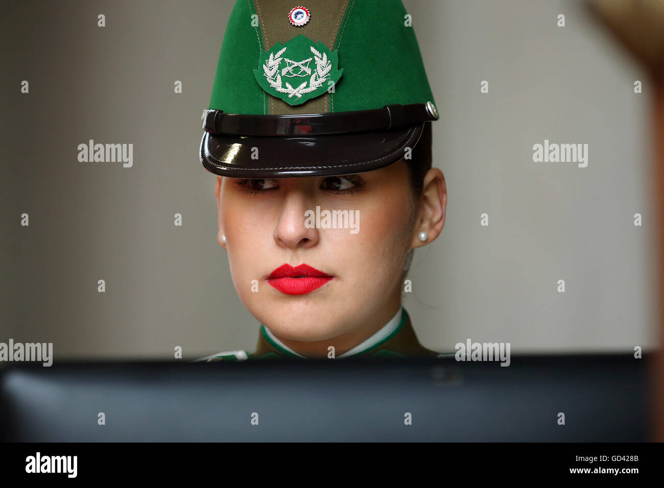 Santiago de Chile, Chile. 12th July, 2016. A soldier of the Chilenian ...
