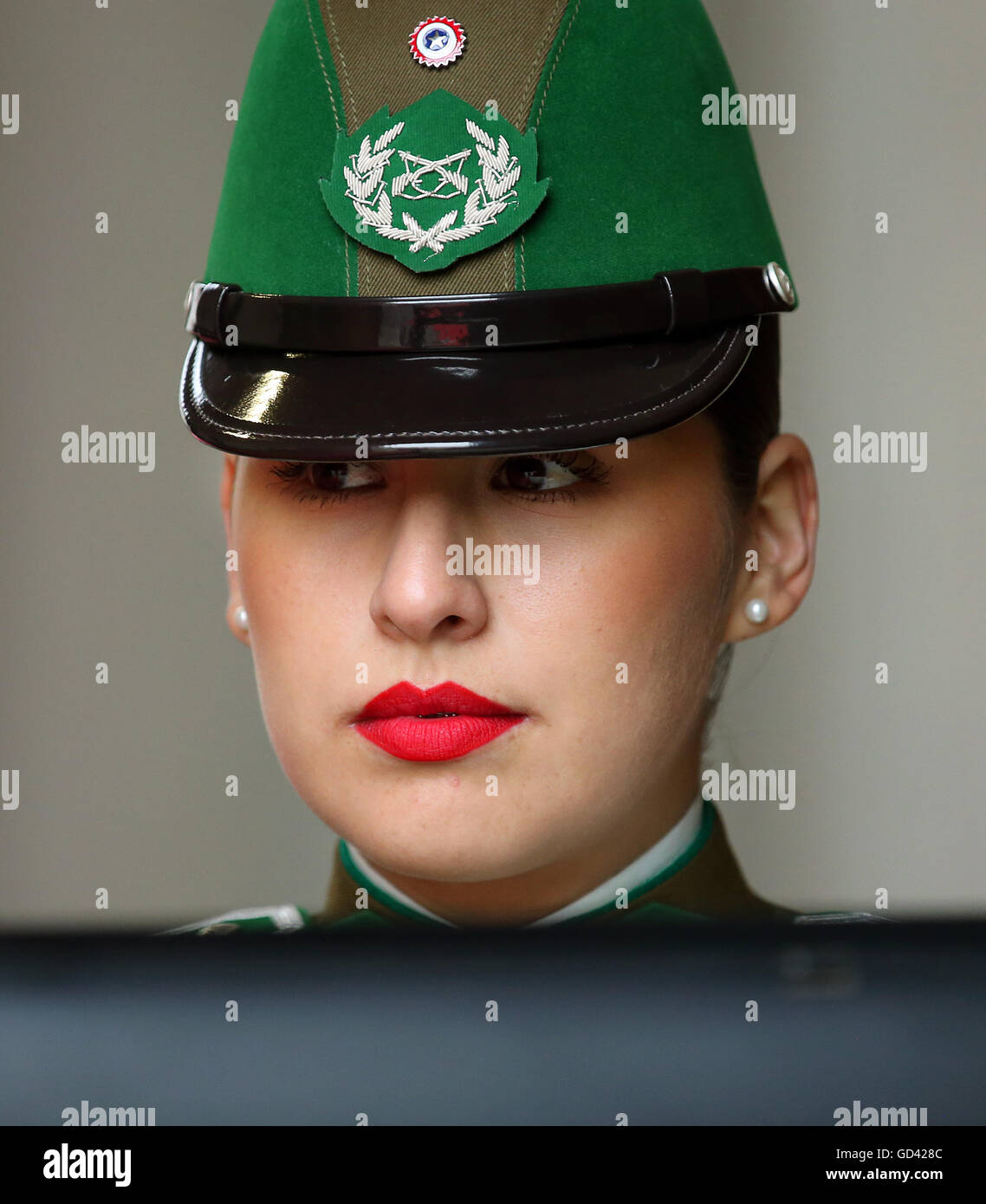 Santiago de Chile, Chile. 12th July, 2016. A soldier of the Chilenian ...
