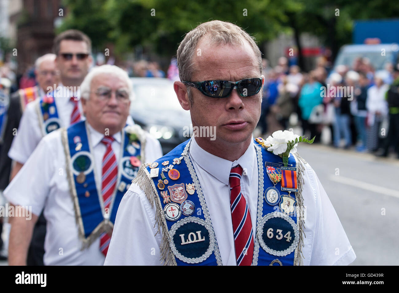 Belfast, UK. 12th July 2016. Orangemen celebrate the Twelfth. It ...