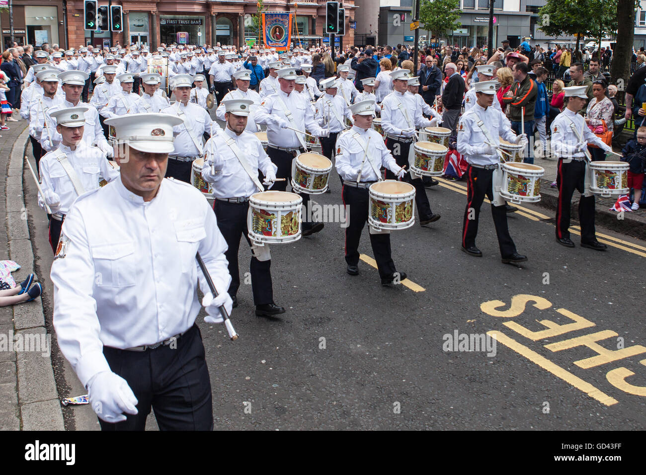 Belfast, UK. 12th July 2016. Orangemen celebrate the Twelfth. It ...