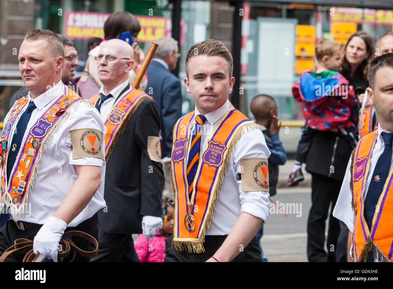 Belfast, UK. 12th July 2016. The Ex-Deputy Lord Mayor of Belfast Guy ...