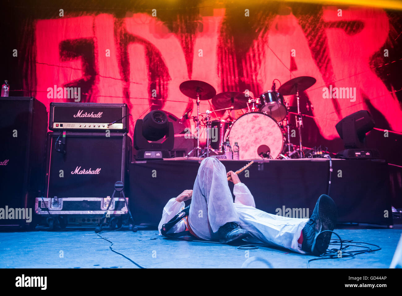 London, UK. 12th July, 2016. Zac Carper of Fidlar performs on stage at ...