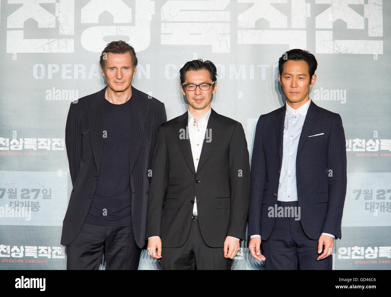 Liam Neeson, John H. Lee and Lee Jung-Jae, Jul 13, 2016 : (L-R ...