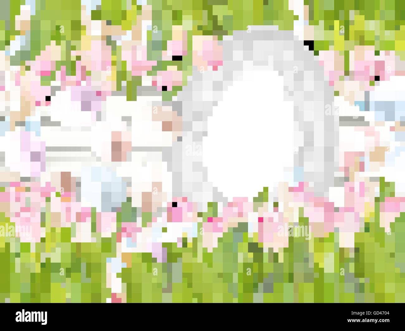 Blank picture frame with flowers and ribbon Stock Vector Images - Alamy