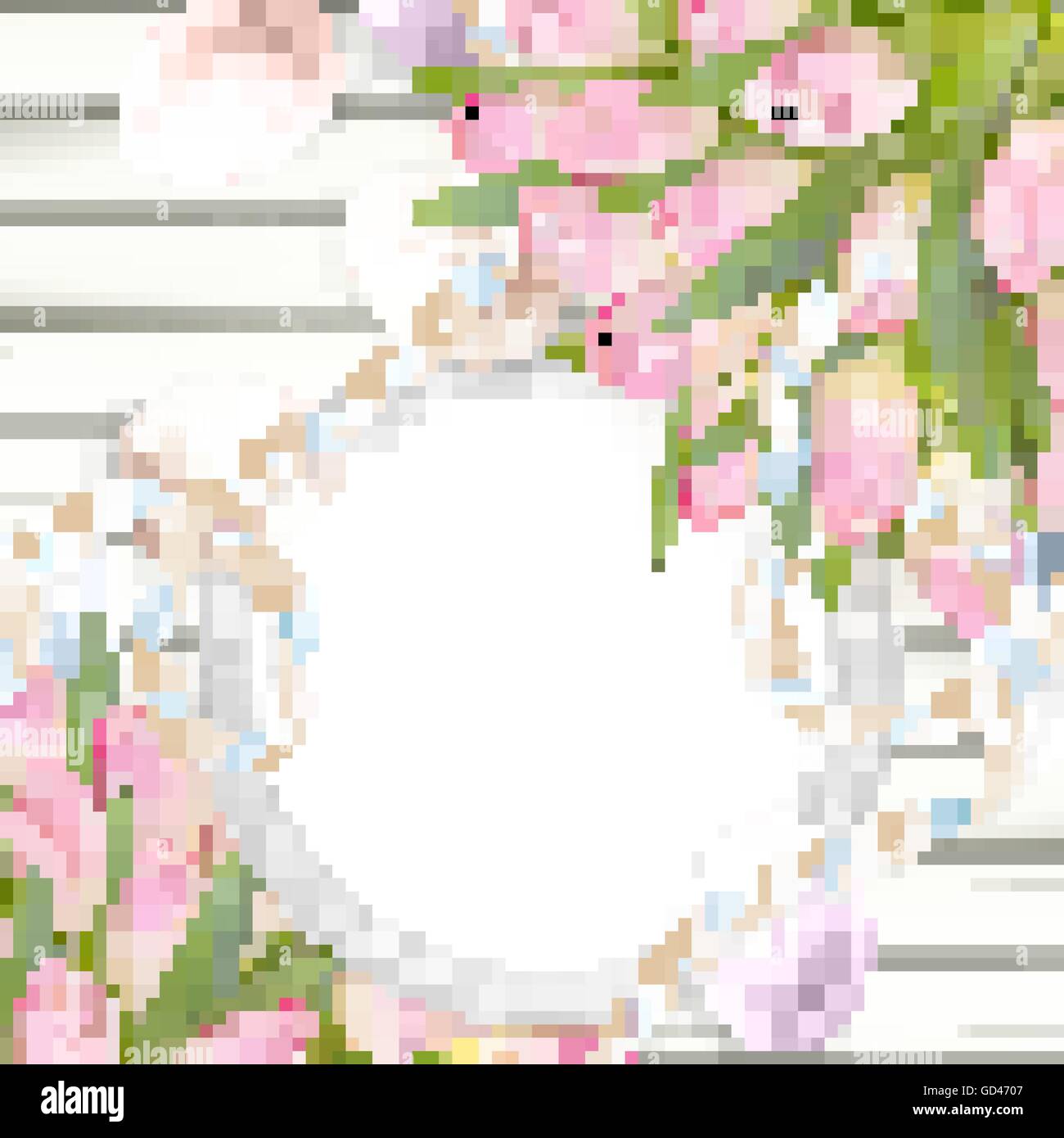 Blank picture frame with flowers and ribbon Stock Vector Images - Alamy