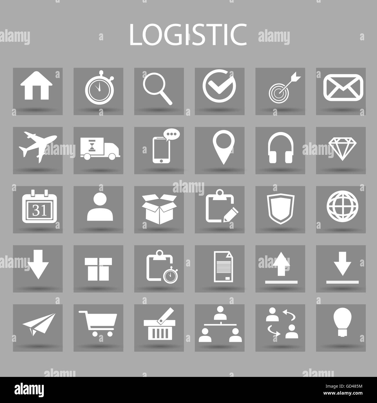 Vector flat icons set and graphic design elements. Illustration with ...