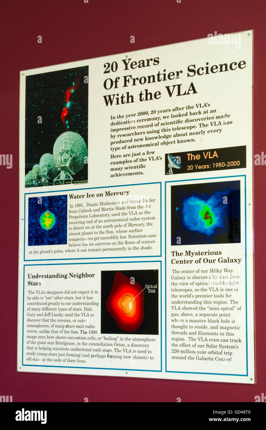 Visitor center display at the Very Large Array (VLA), Plains of San ...