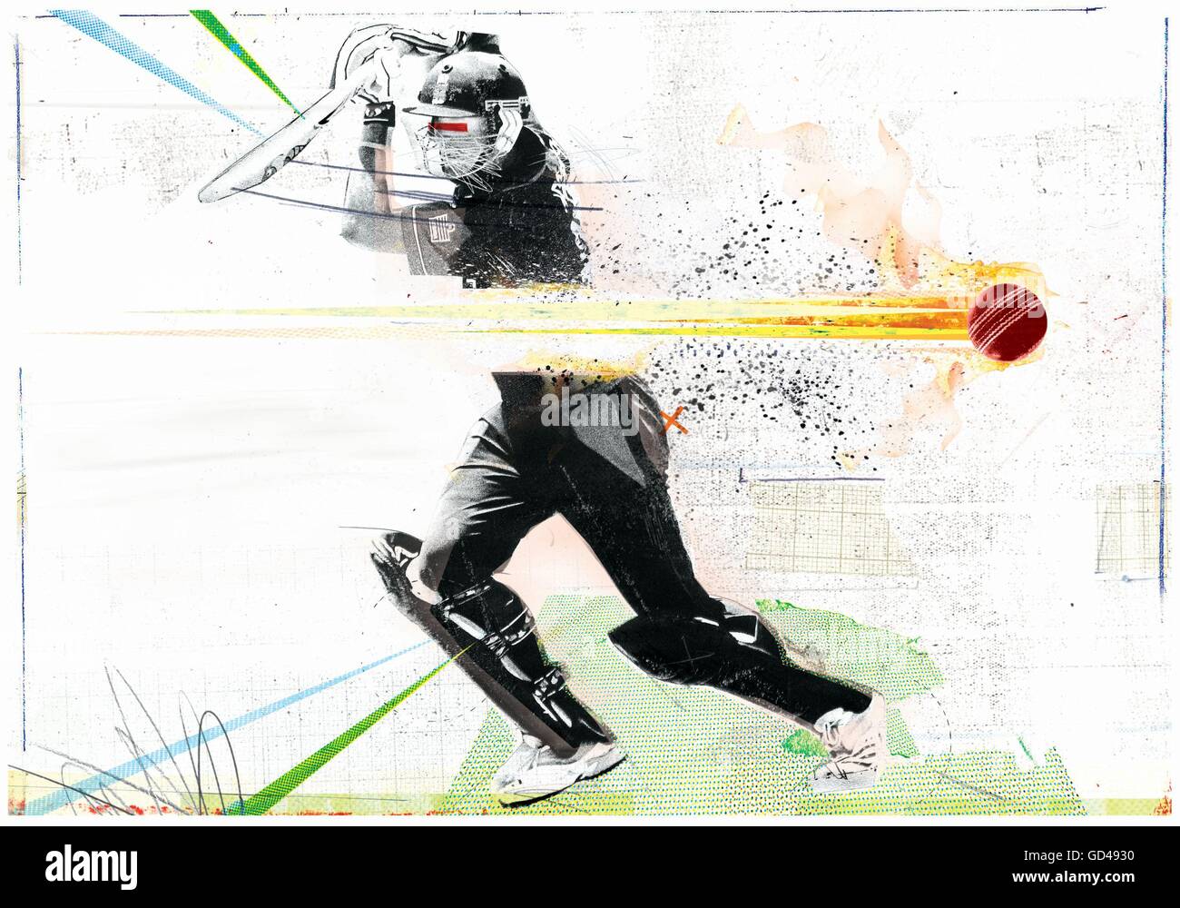 Full length stock action bat batting hi-res stock photography and ...