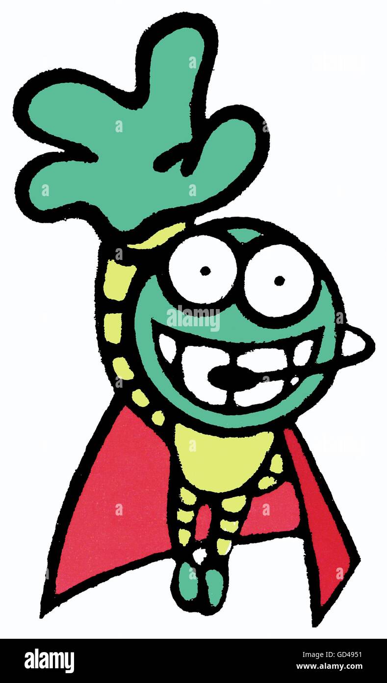 Little monster with microphone Stock Photo - Alamy