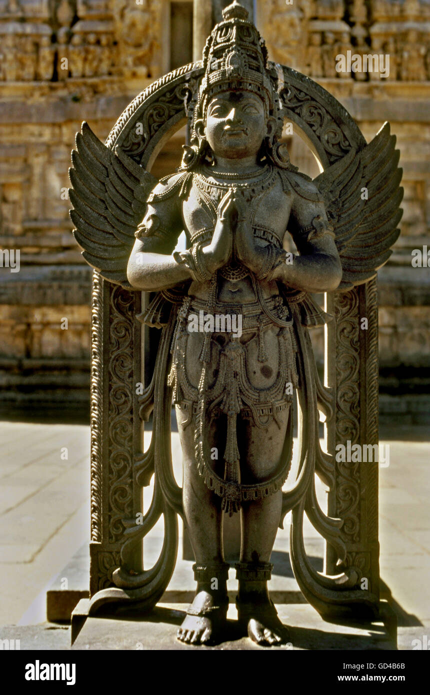 Sculptures of Belur temple Stock Photo - Alamy
